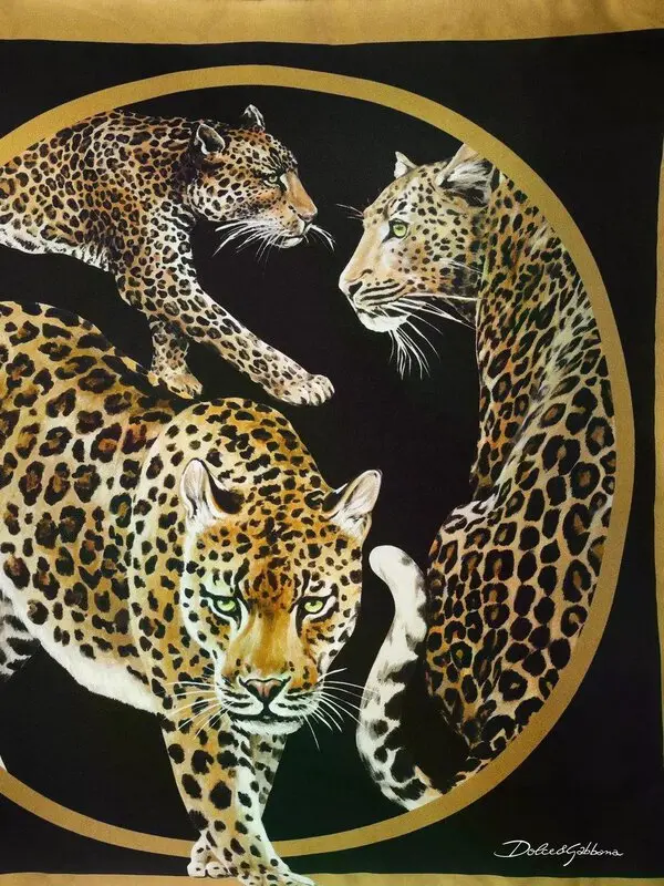 Dolce & Gabbana Leopard-print Silk Cushion - Black