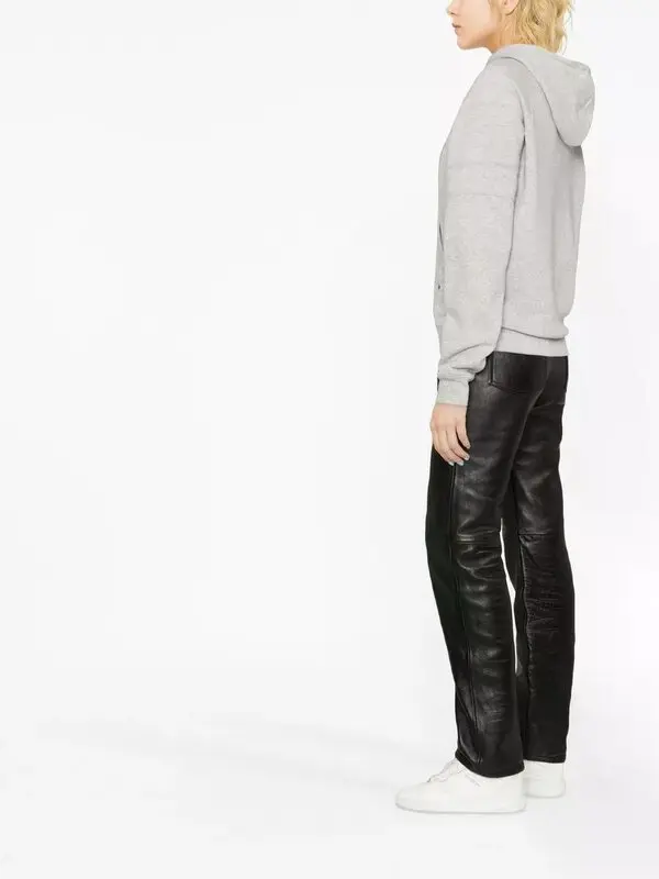 Saint Laurent Embroidered Logo Cotton Hoodie