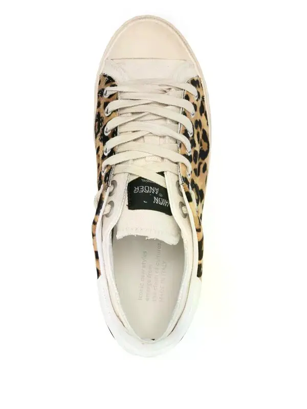HIDNANDER Starless Leopard Print Lace-up Sneakers