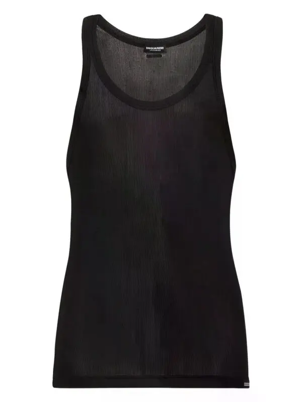 Dsquared2 Logo Plaque Sleeveless Top - Black