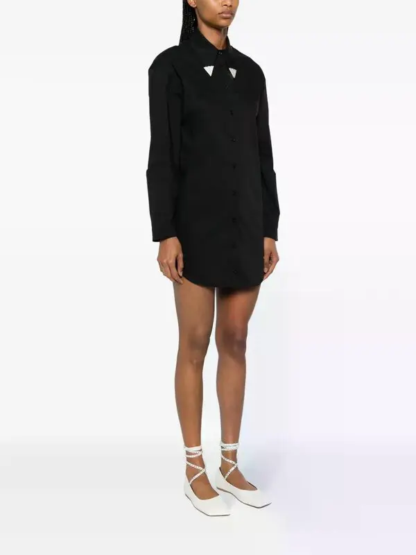 Giuseppe Di Morabito Rhinestone Embellished Poplin Mini Dress