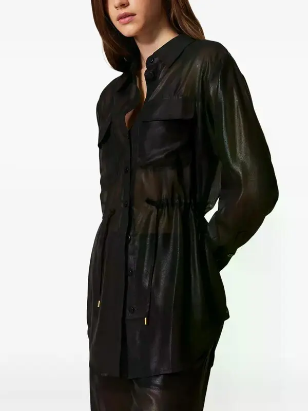 TWINSET Semi-sheer Shirt With Drawstring Waist