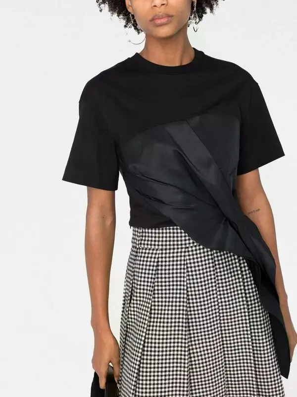 Alexander McQueen Ruched Detail Asymmetric T-shirt