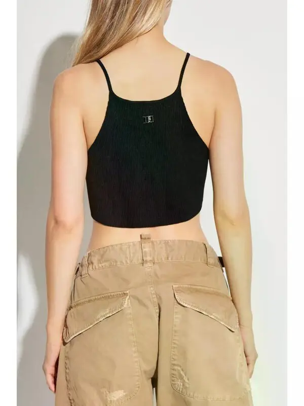 Dsquared2 Ribbed V-neck Spaghetti Strap Top