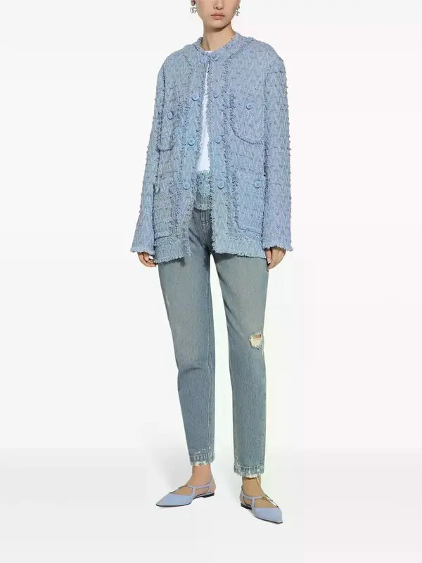 Dolce & Gabbana Textured Cotton Blend Jacket