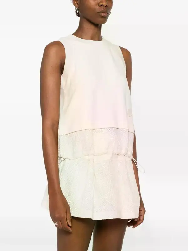 Moncler Sleeveless Cotton Tank Top With Drawstring Hem