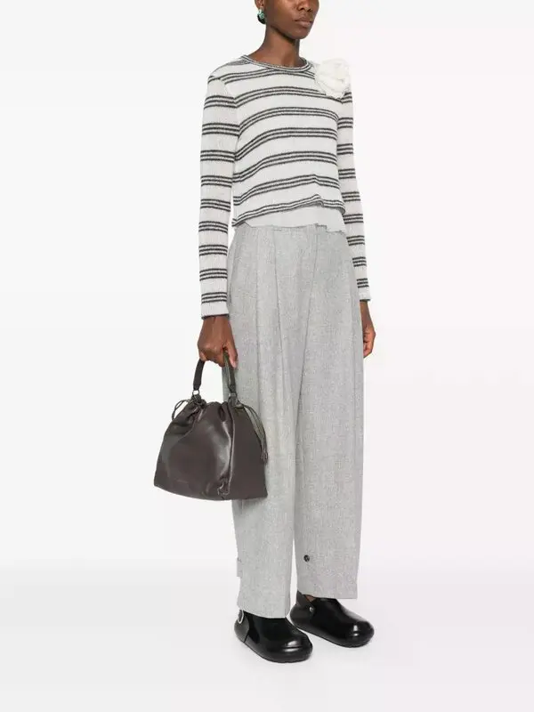 Brunello Cucinelli Smooth Grain Leather Bucket Bag With Monili Chain Detail