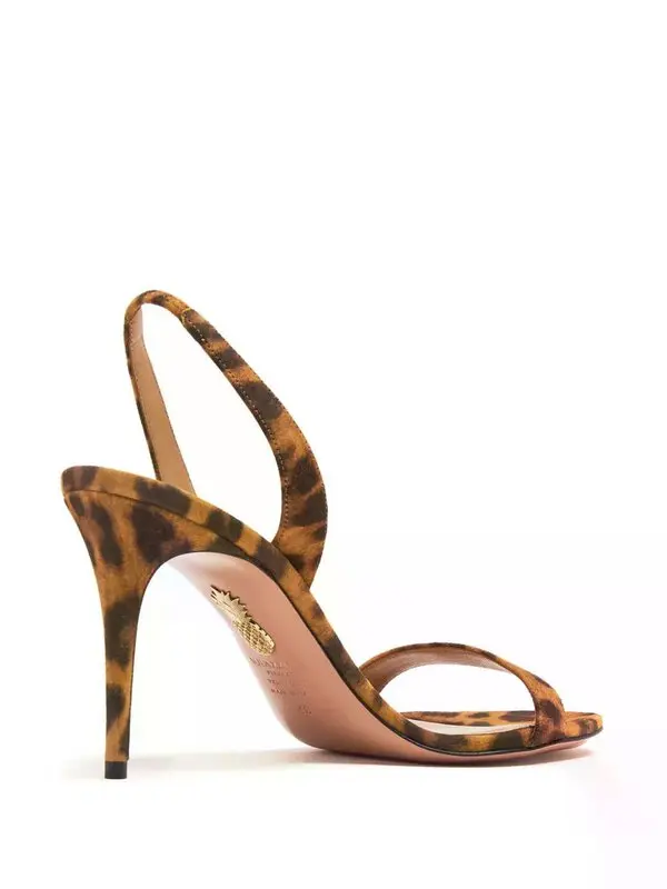 AQUAZZURA So Nude 85mm Leopard Print Stiletto Sandals
