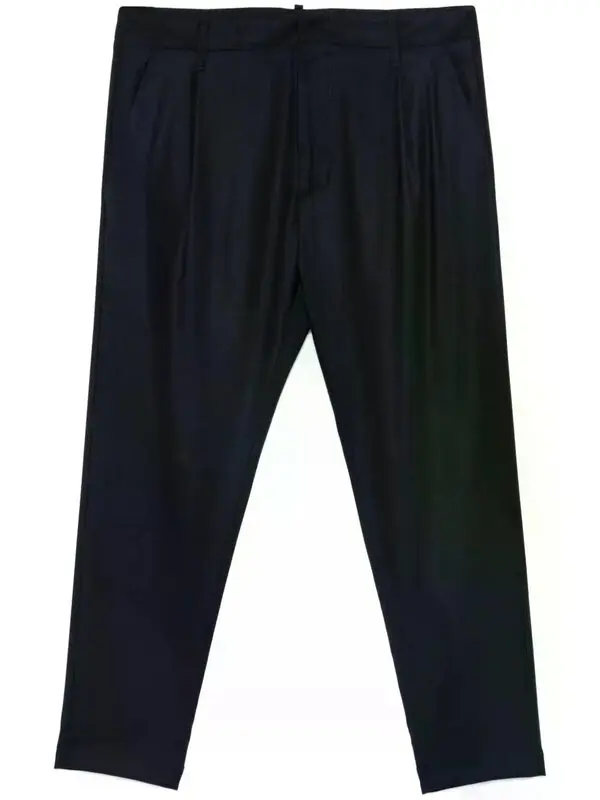DONDUP Virgin Wool Blend Flannel Trousers