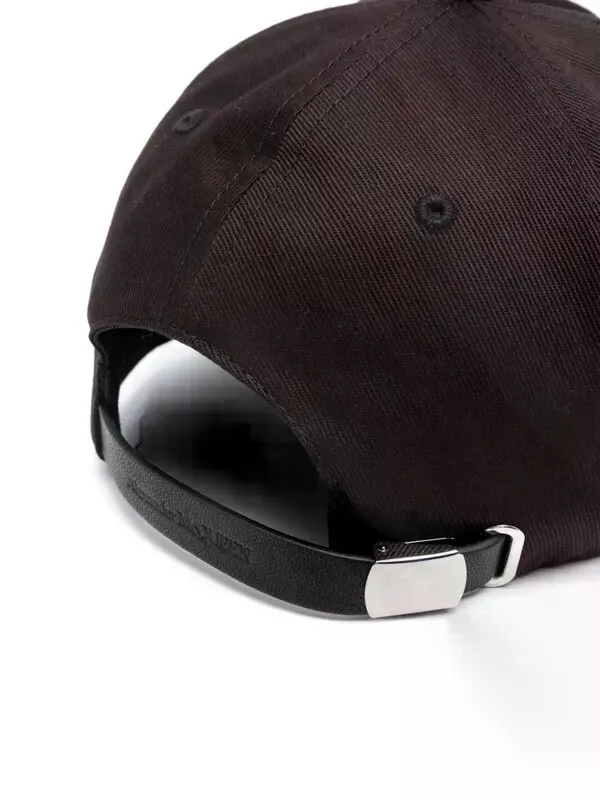 Alexander McQueen Embroidered-logo Cotton Cap - Black