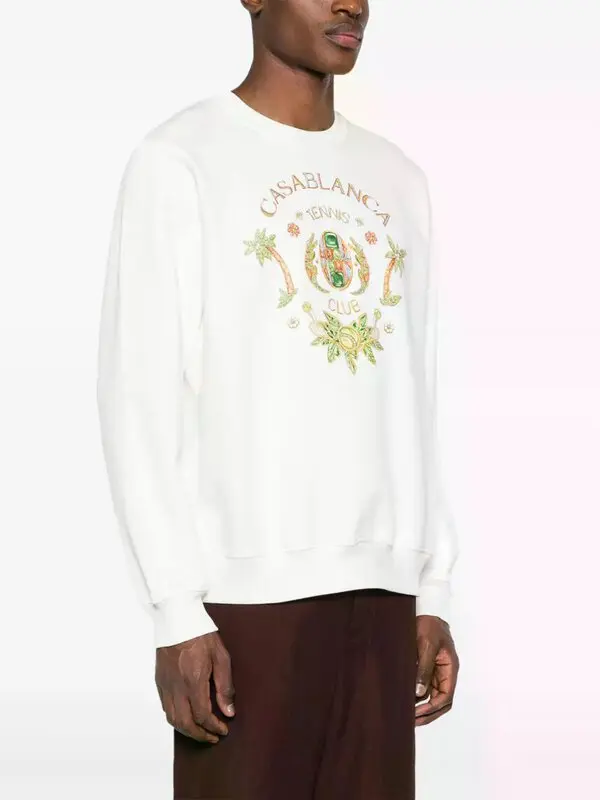 Casablanca Tennis Club Cotton Sweatshirt - White