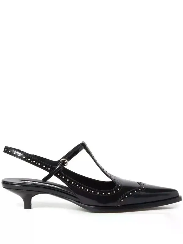 Miu Miu Leather Brogue Slingback Pumps