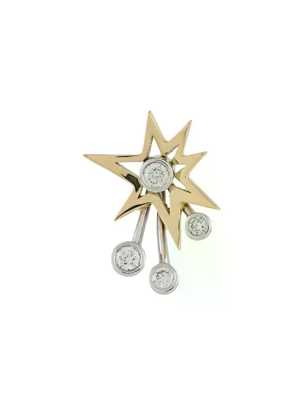 LE STER 18kt Two Tone Diamond Rocket Earring - Gold