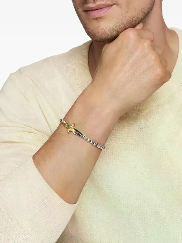 David Yurman Sterling And 18kt Yellow Gold Dagger Bracelet
