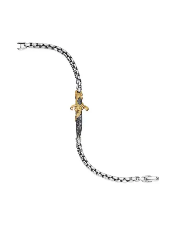 David Yurman Sterling And 18kt Yellow Gold Dagger Bracelet