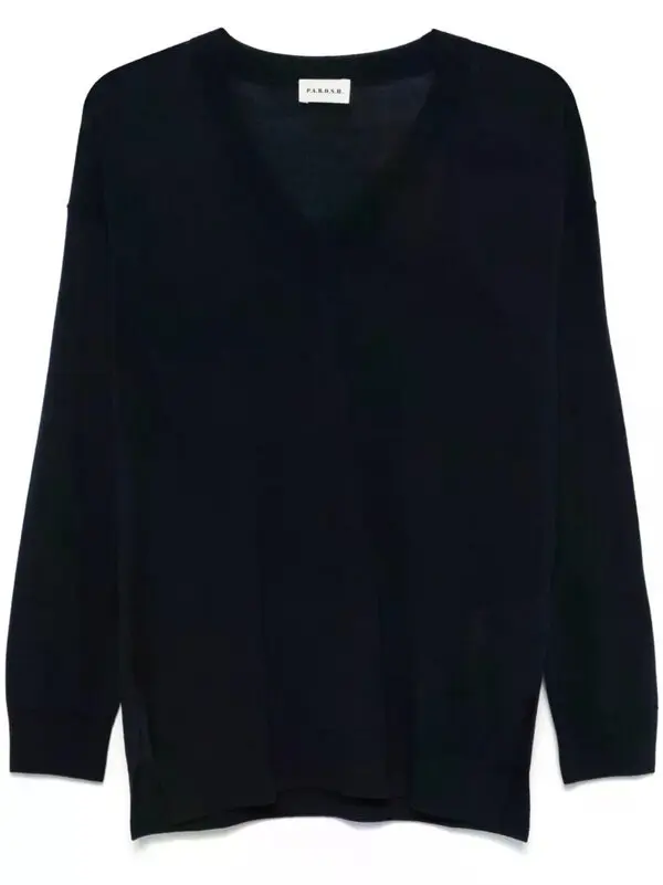 P.a.r.o.s.h V-neck Sweater With Ribbed Accents - Blue