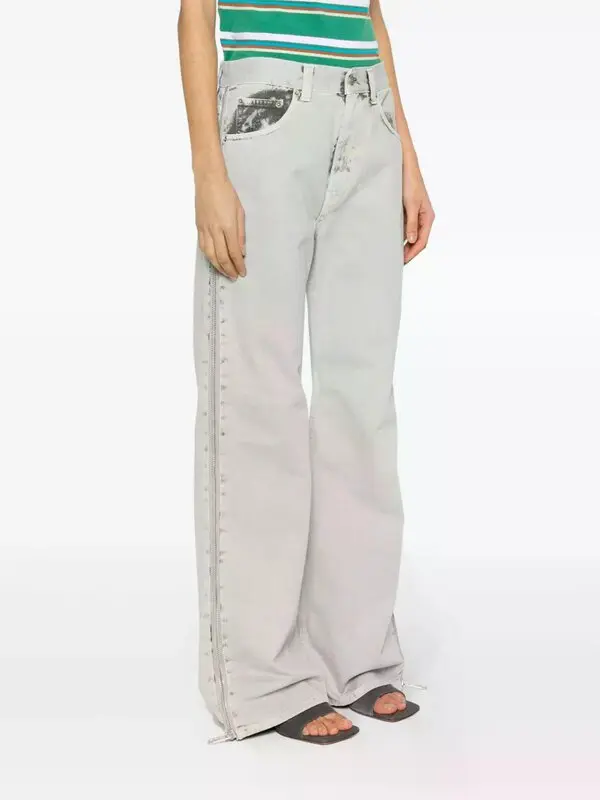 HAIKURE Wide-leg Jeans With Blotch Print Detail