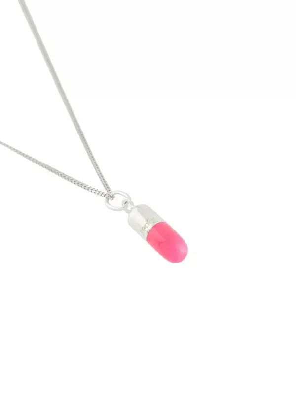 TRUE ROCKS Mini Pill Pendant Necklace - Silver
