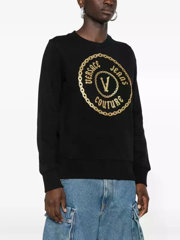 Versace Logo Print Cotton Sweatshirt