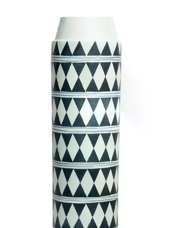 L'Objet Geometric-pattern Collar Vase