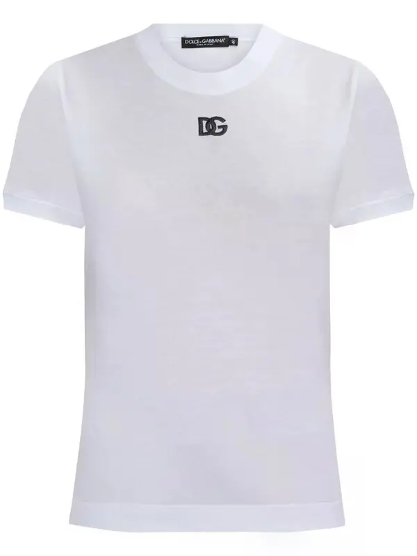 Dolce & Gabbana Embroidered Logo Crewneck T-shirt - White