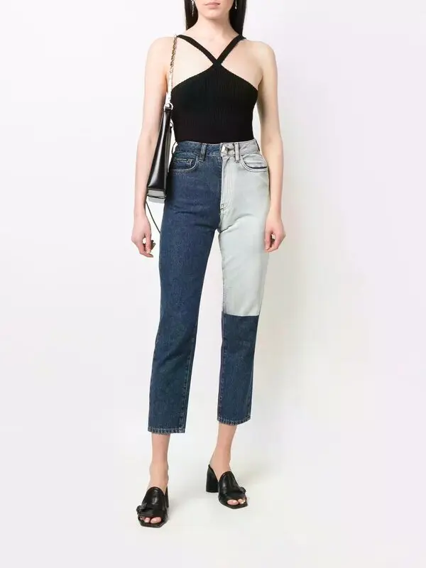 Philipp Plein Two Tone Patch Jeans