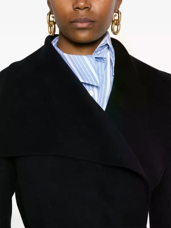Mackage Mai-cn Coat Midnight Wool Waterfall Collar Wrap Coat - Blue