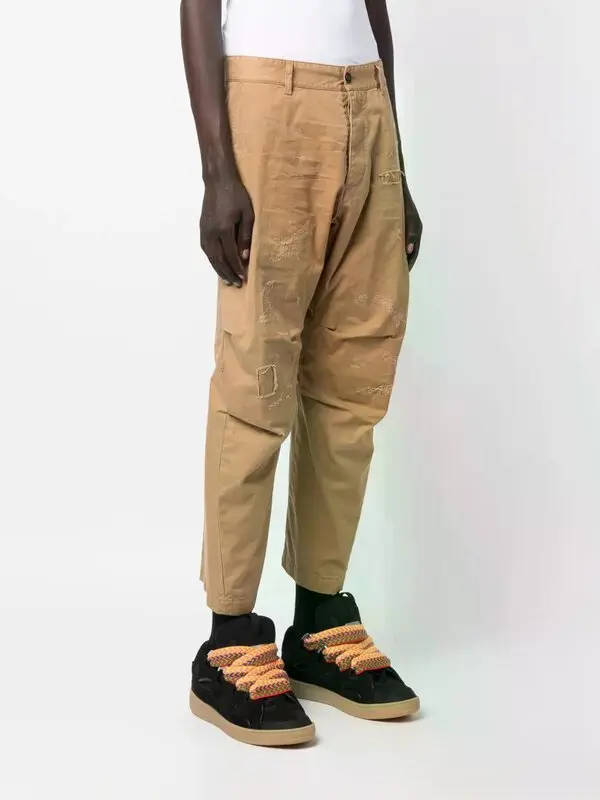 Dsquared2 Distressed Tapered Cotton Trousers