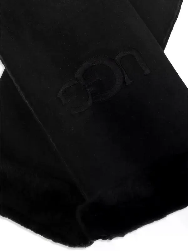 UGG Logo Embroidered Shearling Mittens