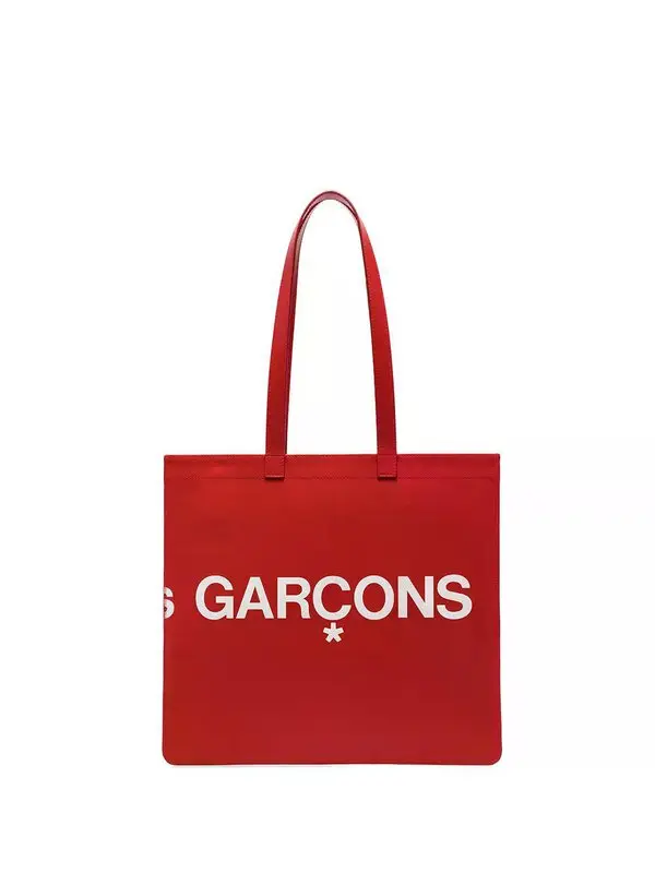 Comme Des Garçons Logo-printed Leather Tote Bag