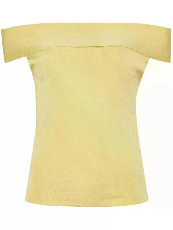 Fabiana Filippi Off-shoulder Fine-ribbed Top - Green