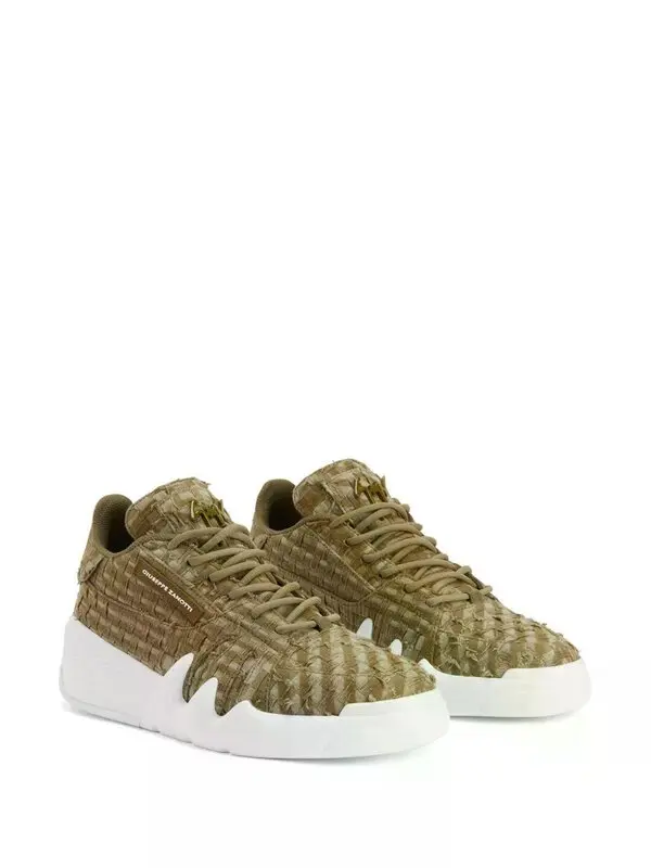 GIUSEPPE ZANOTTI Lace-up Low-top Sneakers - Green
