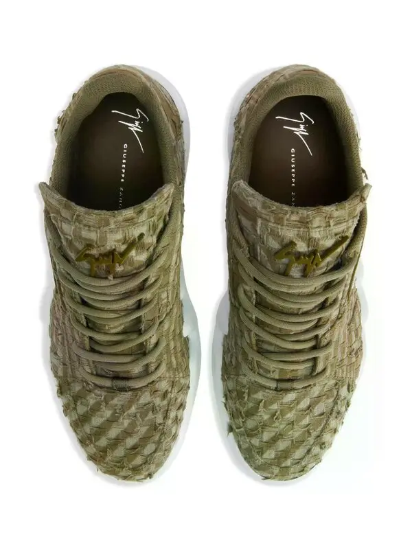 GIUSEPPE ZANOTTI Lace-up Low-top Sneakers - Green