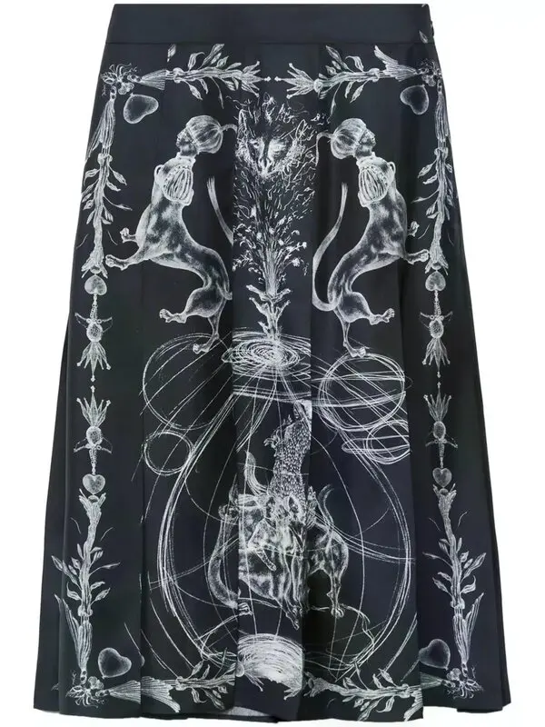 Fabiana Filippi Printed Silk A-line Midi Skirt