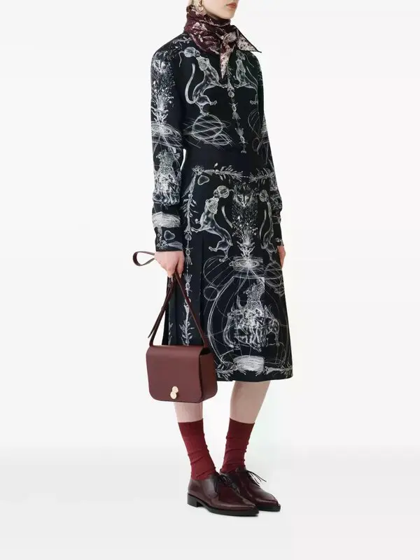 Fabiana Filippi Printed Silk A-line Midi Skirt