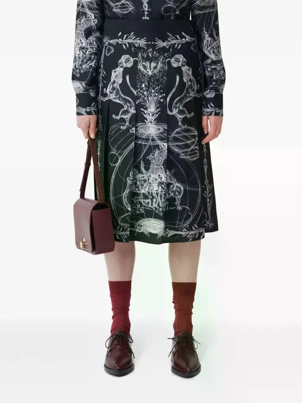 Fabiana Filippi Printed Silk A-line Midi Skirt