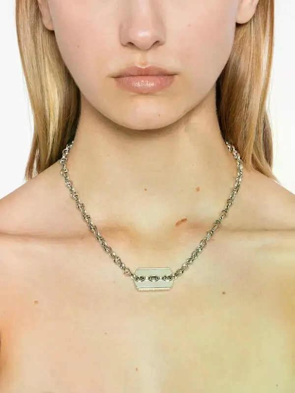 Stephen Webster Sterling Inline Razer Tag Necklace
