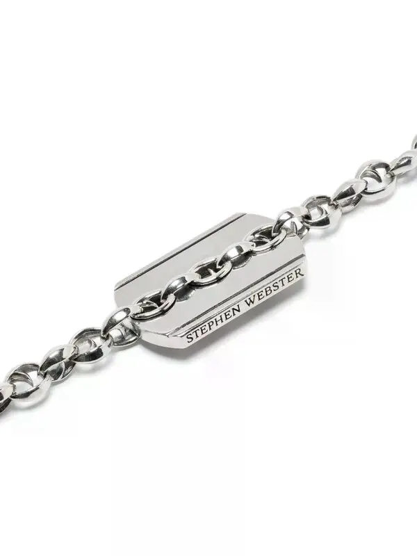 Stephen Webster Sterling Inline Razer Tag Necklace