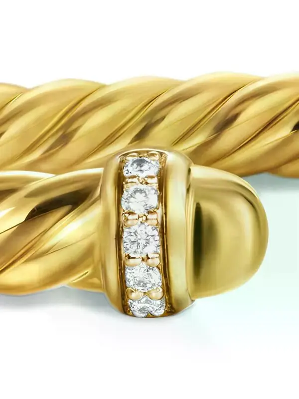 David Yurman 18kt Yellow Diamond Open Cuff Bracelet