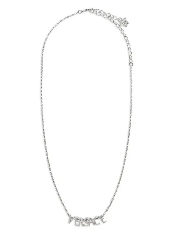 Versace Logo-lettering Necklace - Silver