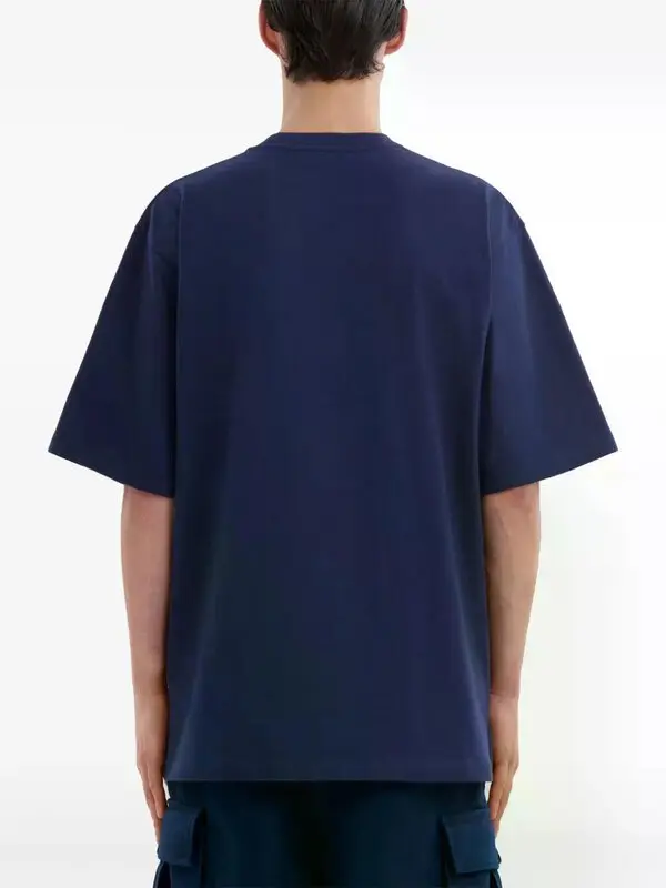 Marni Cotton Oversized T-shirt With Patches - Blue