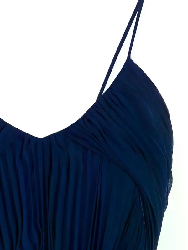Max Mara Pleated V-neck Midi Dress