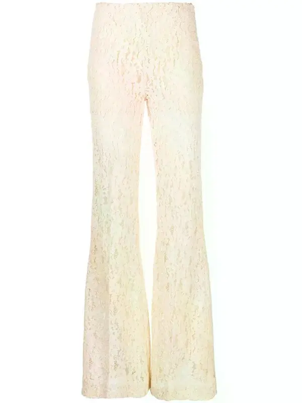 TWINSET Broderie Anglaise Flared Trousers - Neutrals