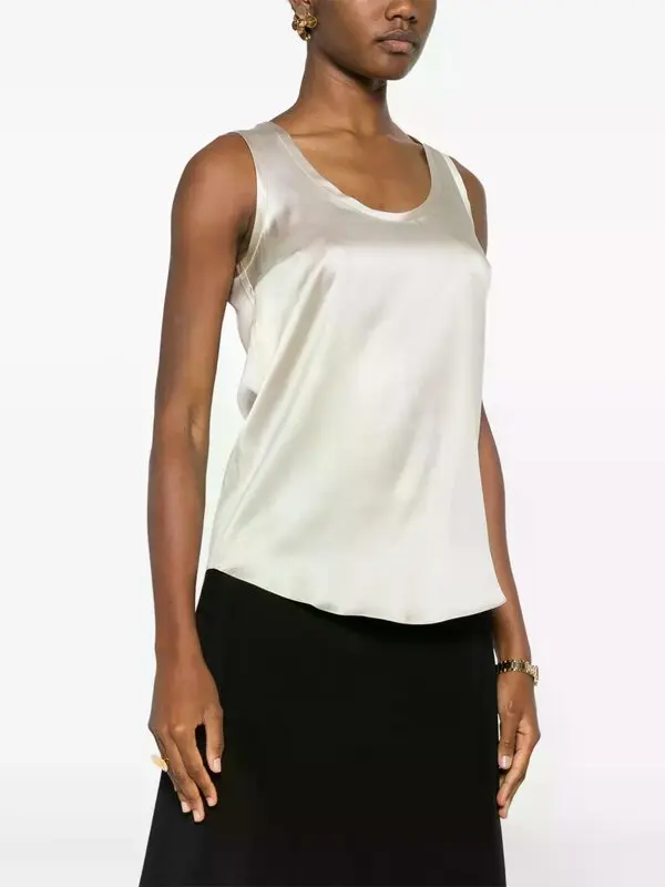 Brunello Cucinelli Sleeveless Satin Top - Grey