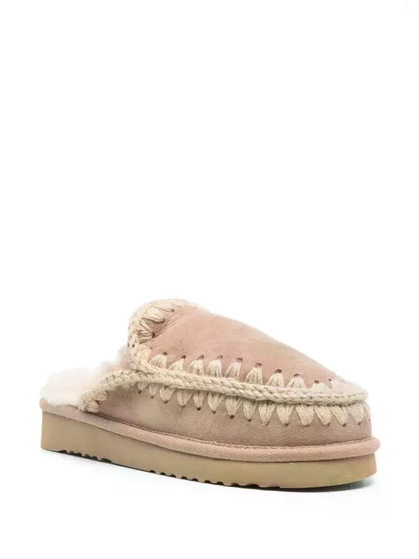 Mou Sheepskin Suede Slip-on Slippers