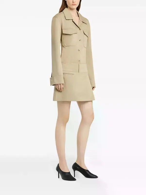 COURREGES Cotton Shirt With Embroidered Logo - Neutrals