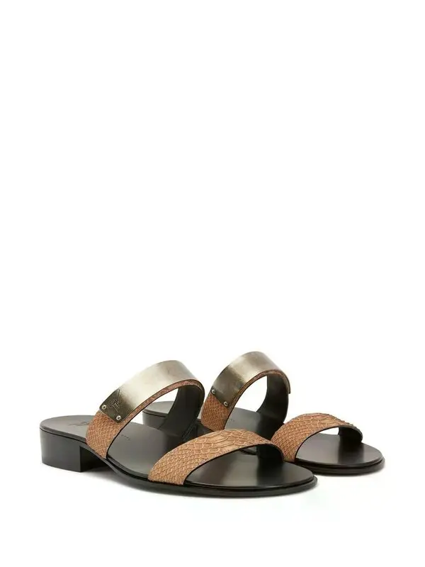 GIUSEPPE ZANOTTI Ignazio Double-strap Slide Sandals - Brown