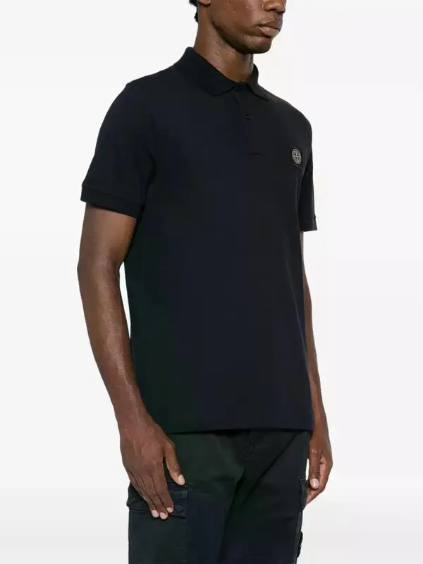 Stone Island Compass-badge Piqué Polo Shirt - Blue