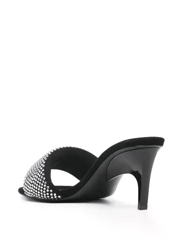 Attico Crystal-embellished Mules - Black