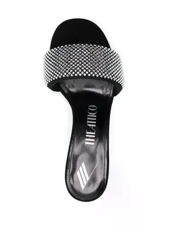 Attico Crystal-embellished Mules - Black
